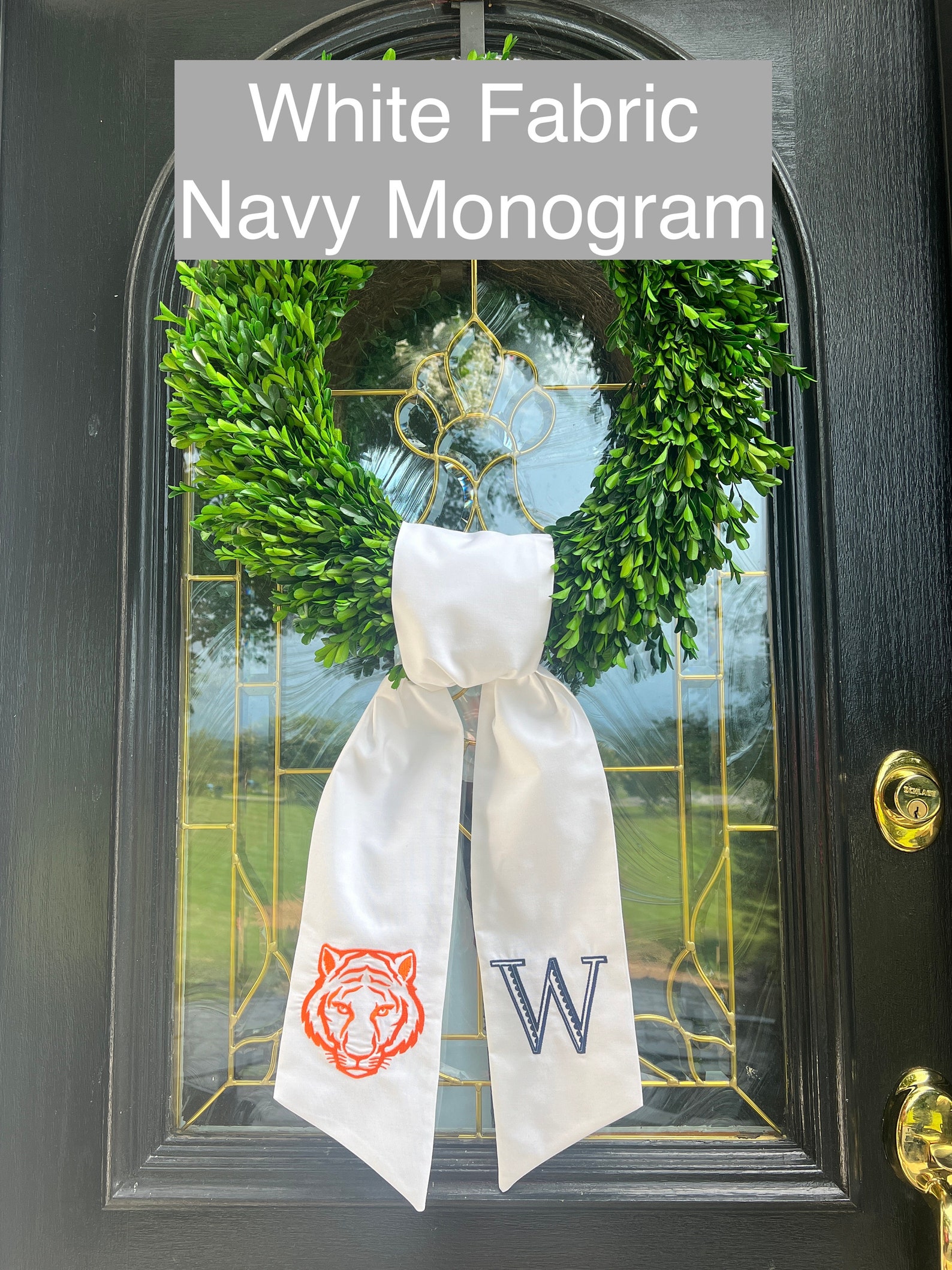 Tiger Mascot Wreath Sash With Monogram Wreath Bow Monogram - Etsy