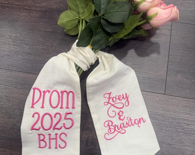 PROM Bouquet Sash With Name, Custom Prom Ribbon, Prom Bouquet Sash ...