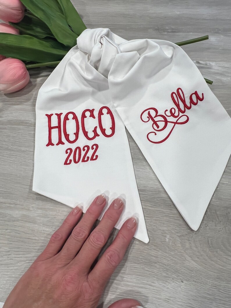 HOCO Bouquet Sash With Name Custom Homecoming Ribbon - Etsy