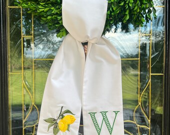Lemon Topiary Wreath Sash With Monogram Etsy