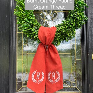 Laurel Swag + Monogram Wreath Sash - Etsy