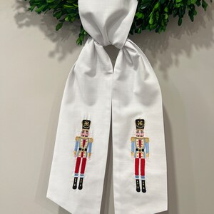 DOUBLE XL Lt. Blue & Red Nutcracker Christmas Wreath Sash/bow With Monogram, Nutcracker Bow ...