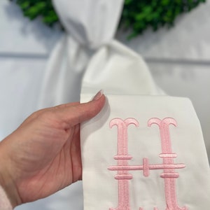 Christening Cross and Monogram Wreath Sash, Baptism Cross Wreath Sash ...