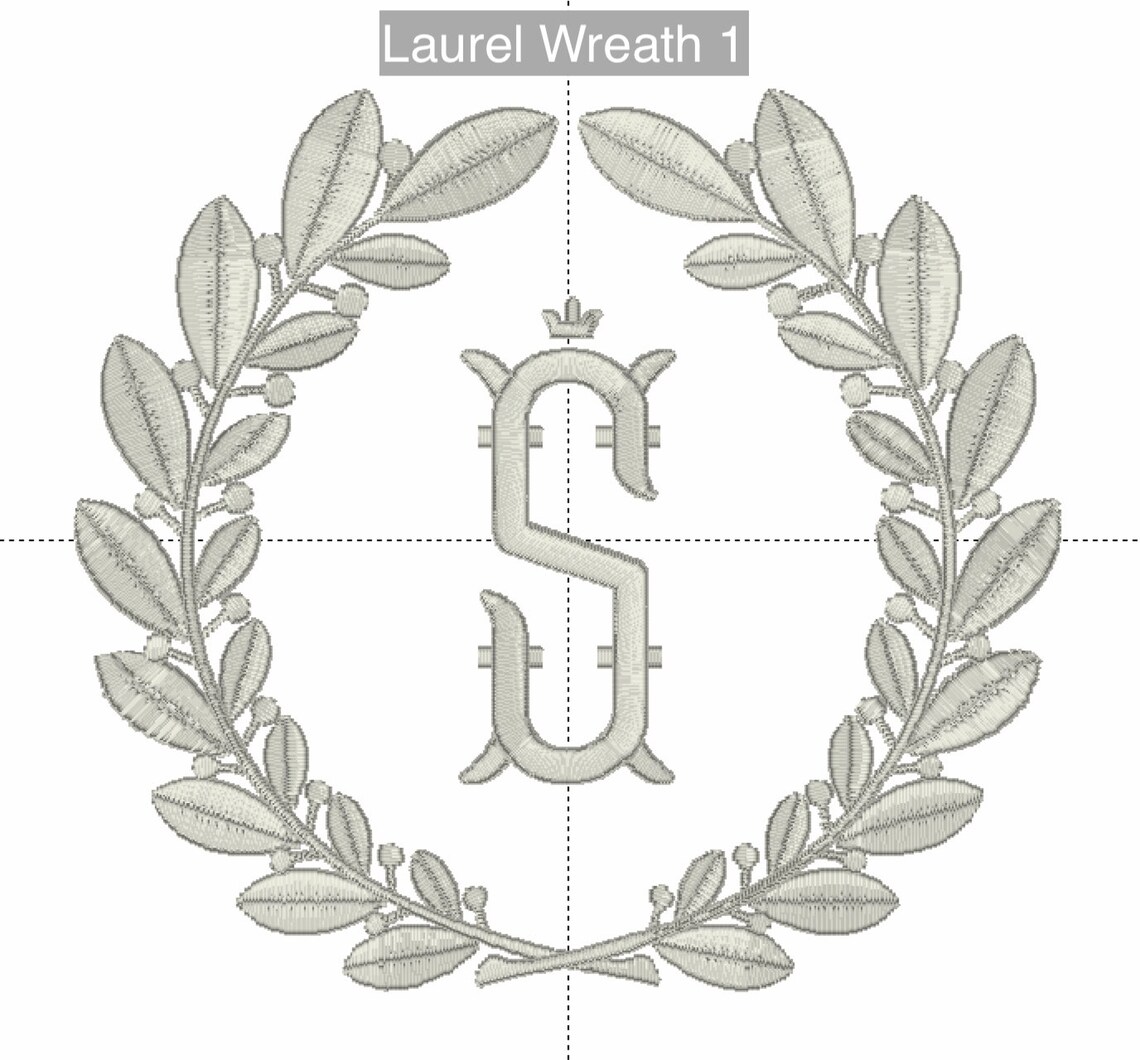Laurel Swag Monogram Wreath Sash - Etsy