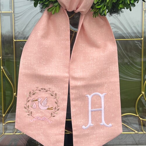 Single Monogram Wreath Sash - Etsy