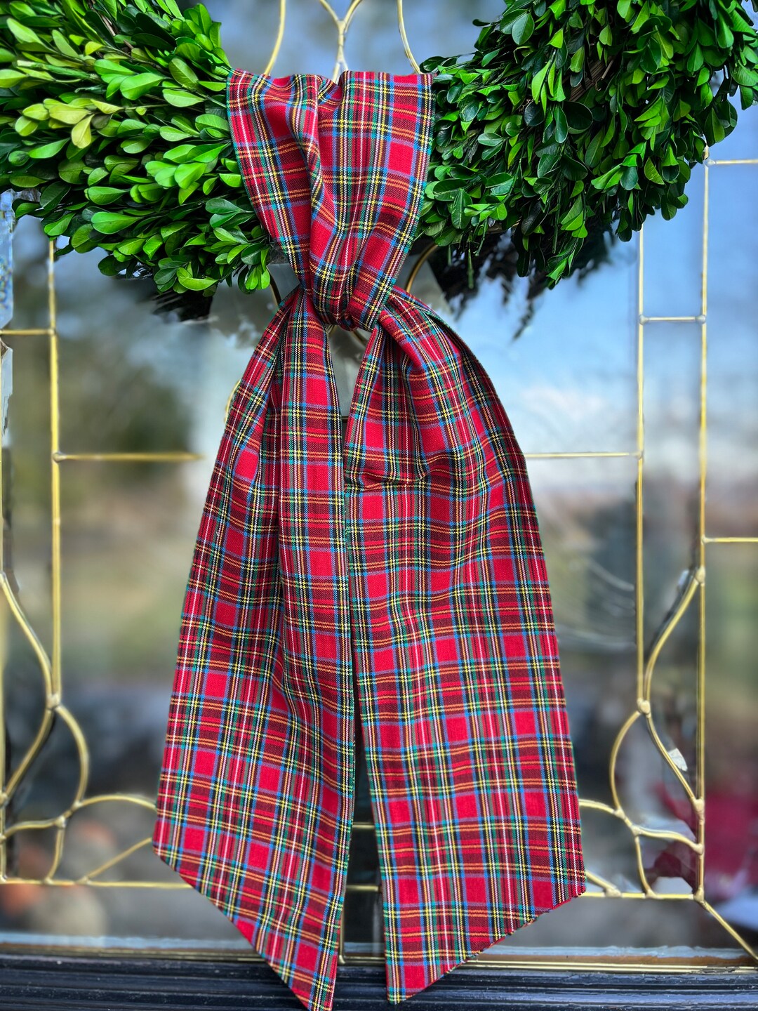 BLANK Wreath Sash With Monogram, Wreath Bow, Front Door Wreath ...