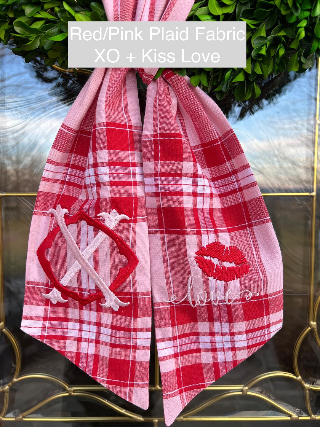 Valentine's Day Decor, Front Porch Wreath Sash, Front Door Decor ...