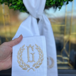 Laurel Swag + Monogram Wreath Sash - Etsy