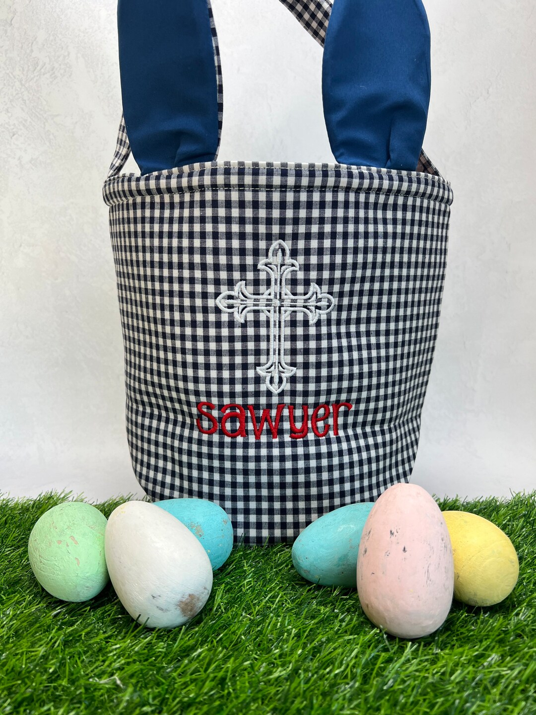 Personalized Cross Easter Basket, Custom Easter Basket, Religious ...