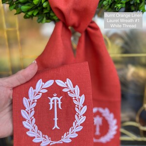 Laurel Swag + Monogram Wreath Sash - Etsy