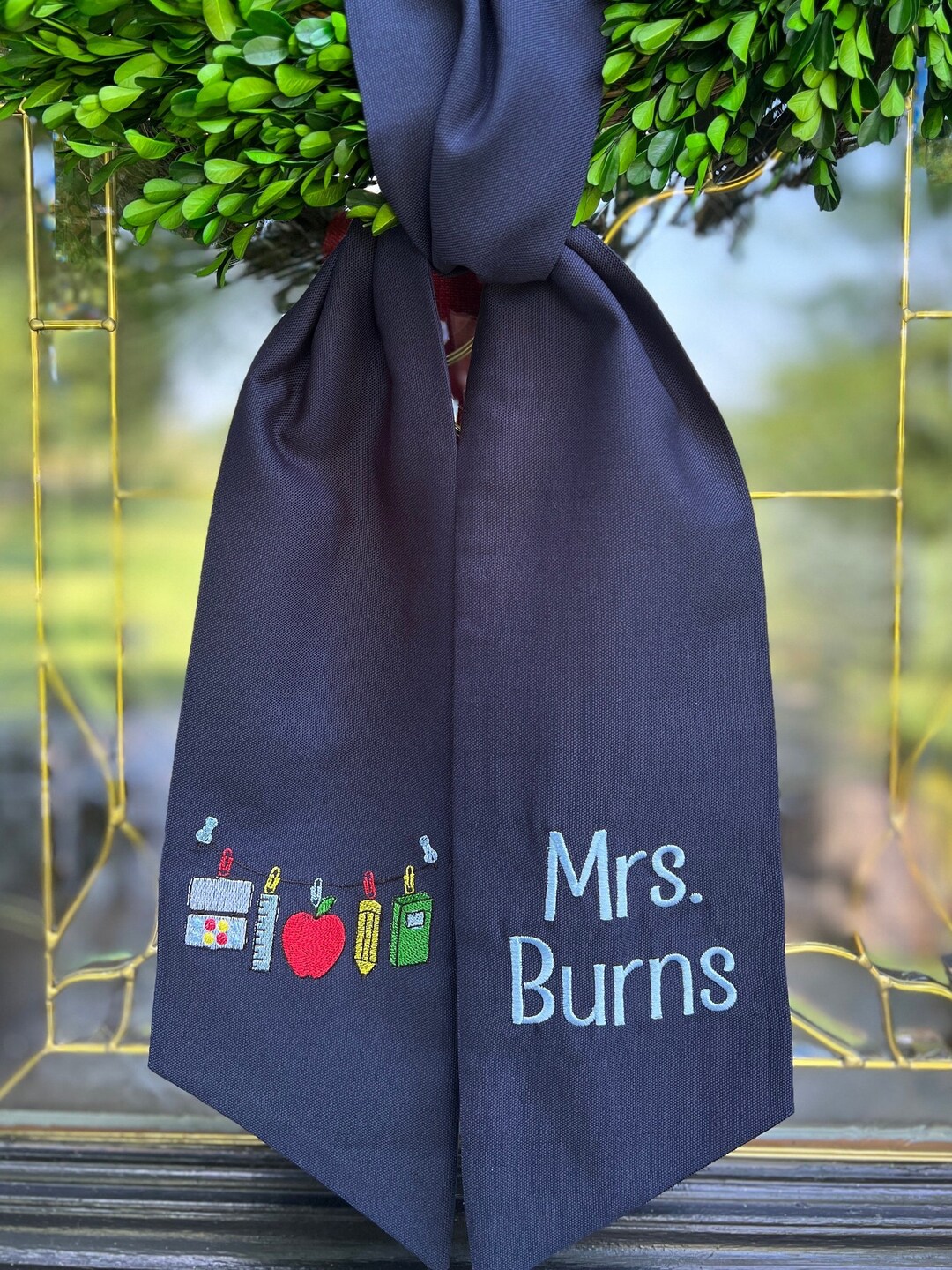 Teacher Wreath Sash Classroom Door Decor Back to School - Etsy