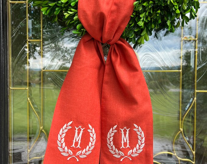 Laurel Swag + Monogram Wreath Sash - Etsy