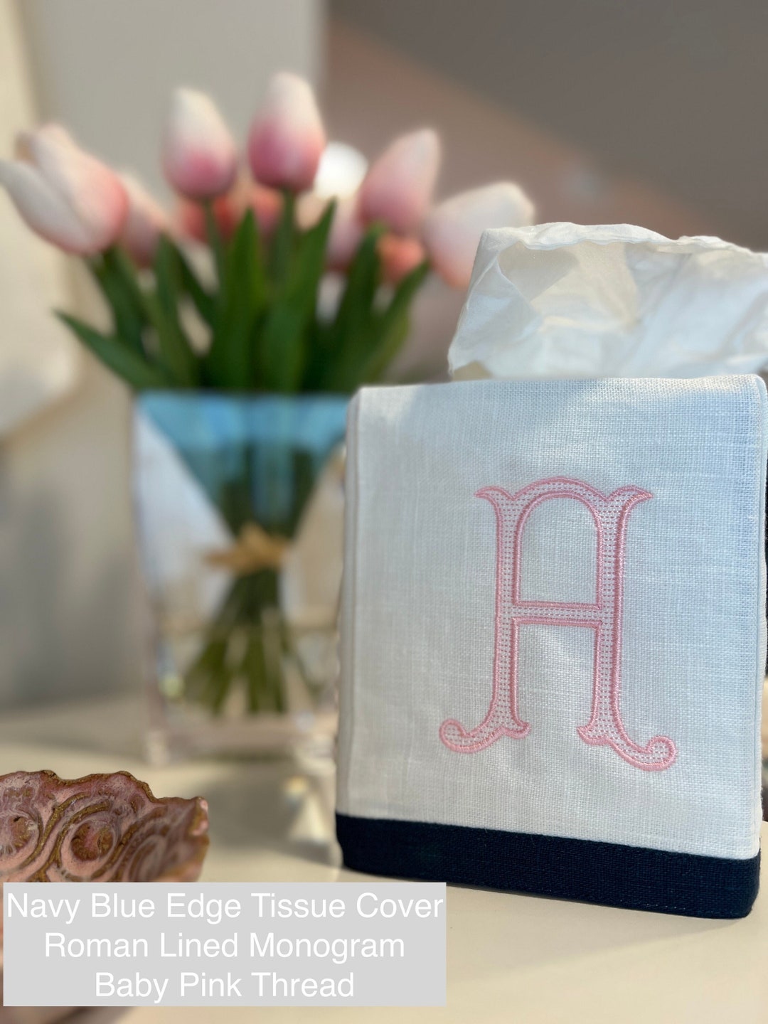 Classic Monogram Custom Tissue Box Cover, Bathroom Decoration, Newborn ...
