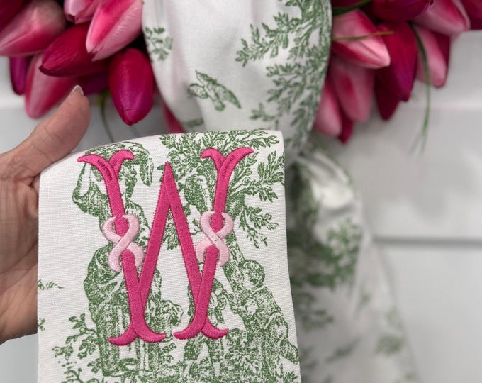 Classic French Toile Wreath Sash With Monogram, French Country Monogram ...