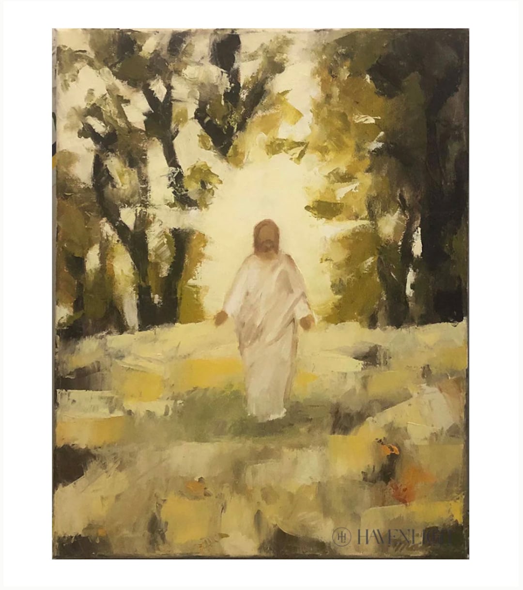 Trust Him Beautiful Faceless Jesus in the Forest. Minimalist Piece of ...