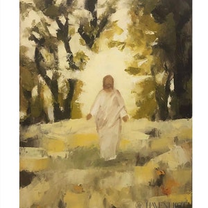 Trust Him Beautiful Faceless Jesus in the Forest. Minimalist Piece of ...