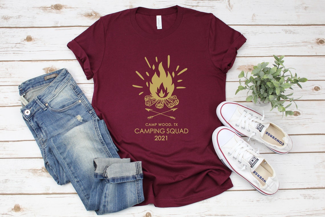 Custom Camping T-shirt Camp Squad Camp Shirts Girls Weekend - Etsy