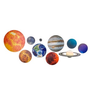 Wooden Solar System 3D Wall Decoration Model, Giant Space Planet Toy ...