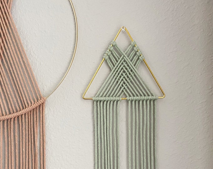Macrame Pattern Metal Ring Wall Hanging | DIY Modern Boho Hippie ...