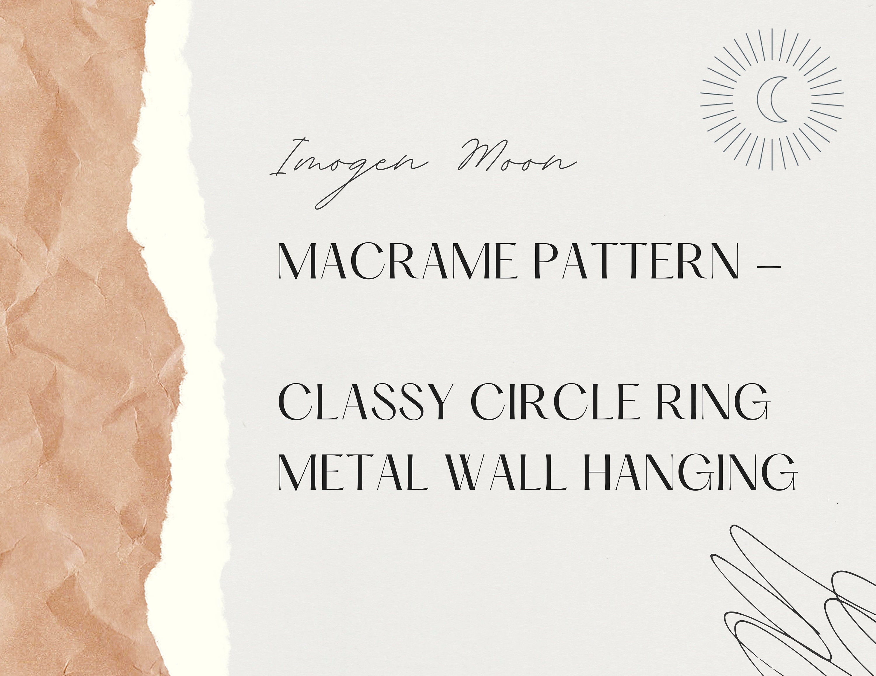 Macrame Pattern Metal Ring Wall Hanging | DIY Modern Boho Hippie ...