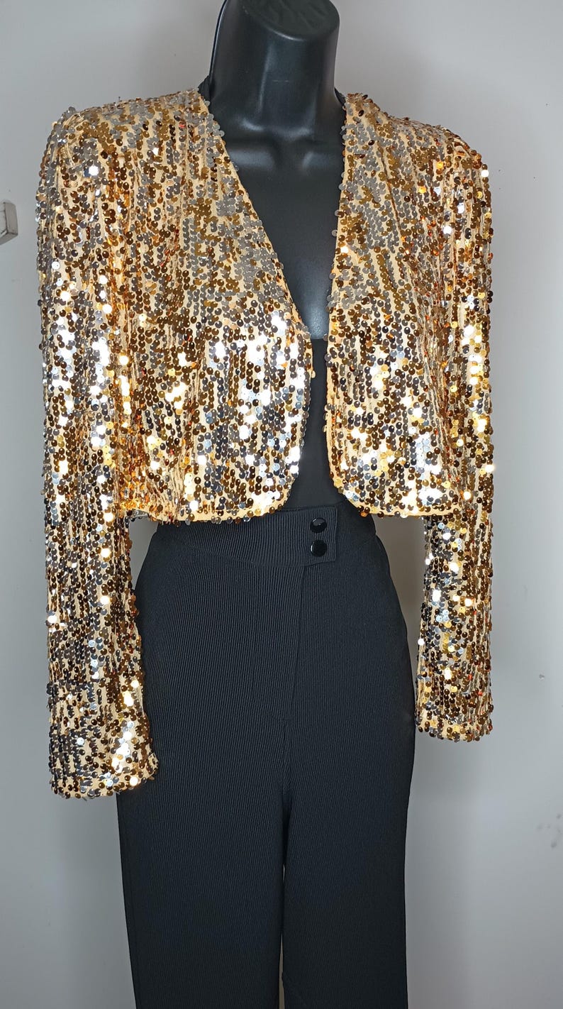 Celebrity" Sequin Crop Jacket - Etsy