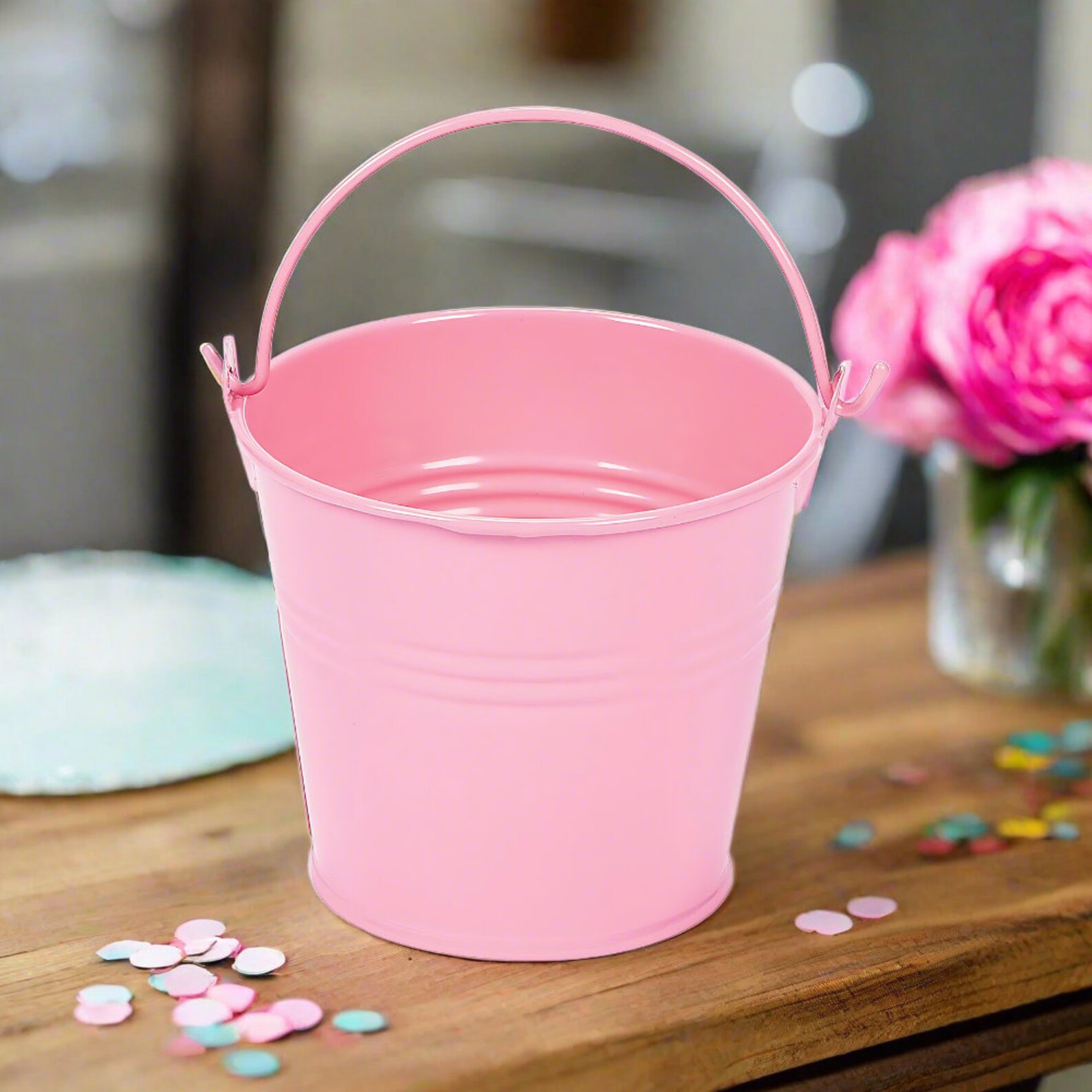 Mini Pink Metal Favor Pail - 3" Party Favor Bucket for Baby Showers ...