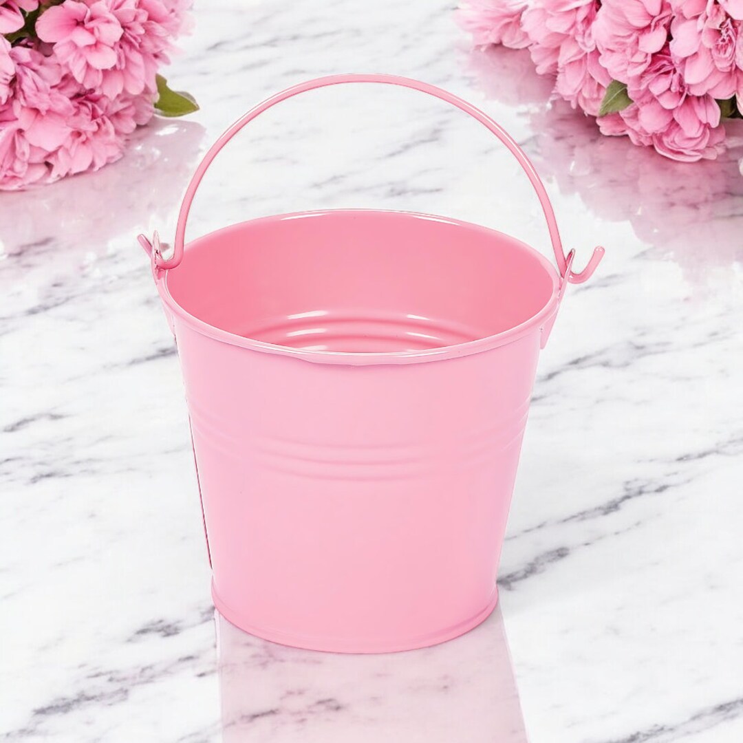 Mini Pink Metal Favor Pail - 3" Party Favor Bucket for Baby Showers ...