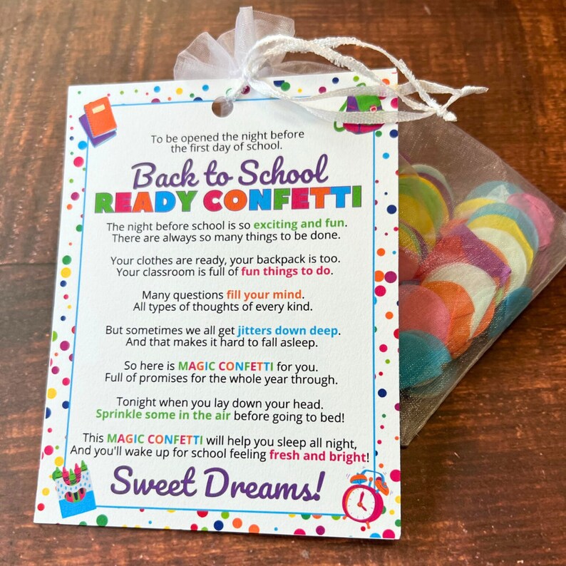 Ready Confetti Back to School, Ready Confetti First Day of School, Back ...