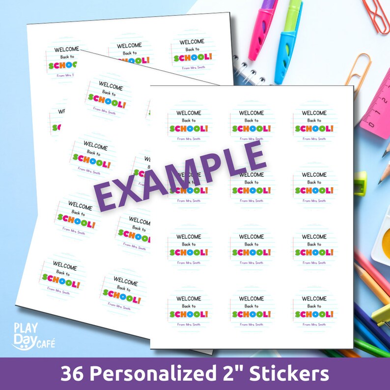Personalized Teacher, Welcome Back to School Sticker, Set of 36 for ...