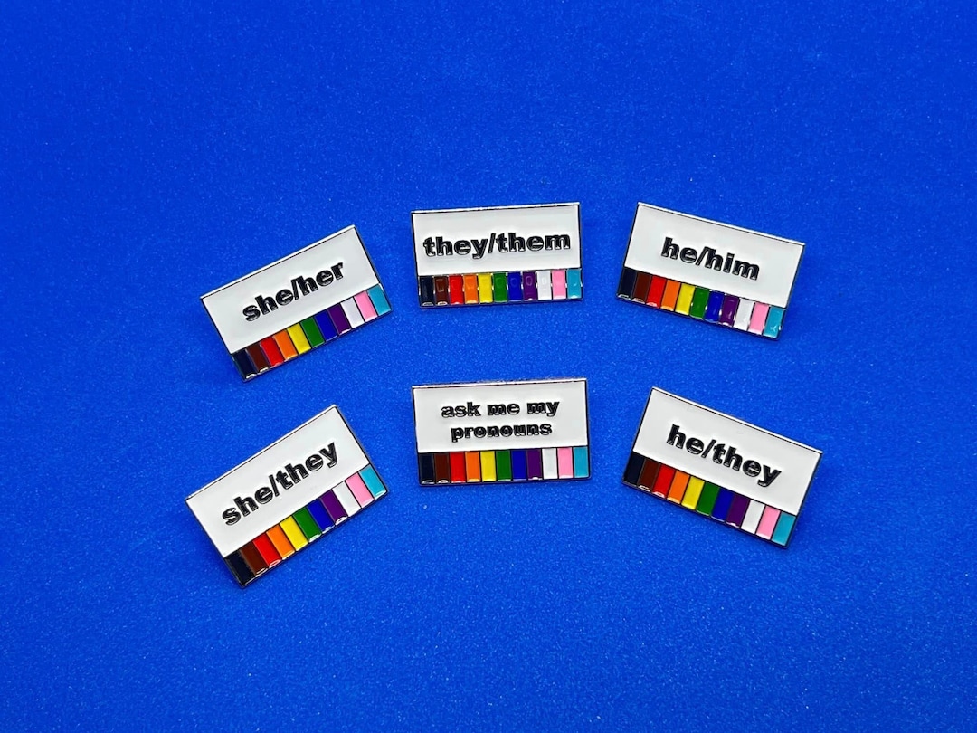 Custom Pronoun Pins LGBTQIA+ - Colour Lapel Pin, 25x15mm - Etsy Australia