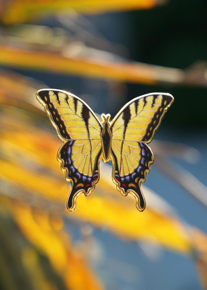 Yellow Tiger Swallowtail Butterfly Enamel Pin - Etsy