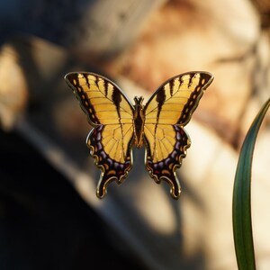 Yellow Tiger Swallowtail Butterfly Enamel Pin - Etsy