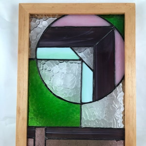 Stained Glass Art Deco Panel. Includes Beautiful Textured Purple and ...
