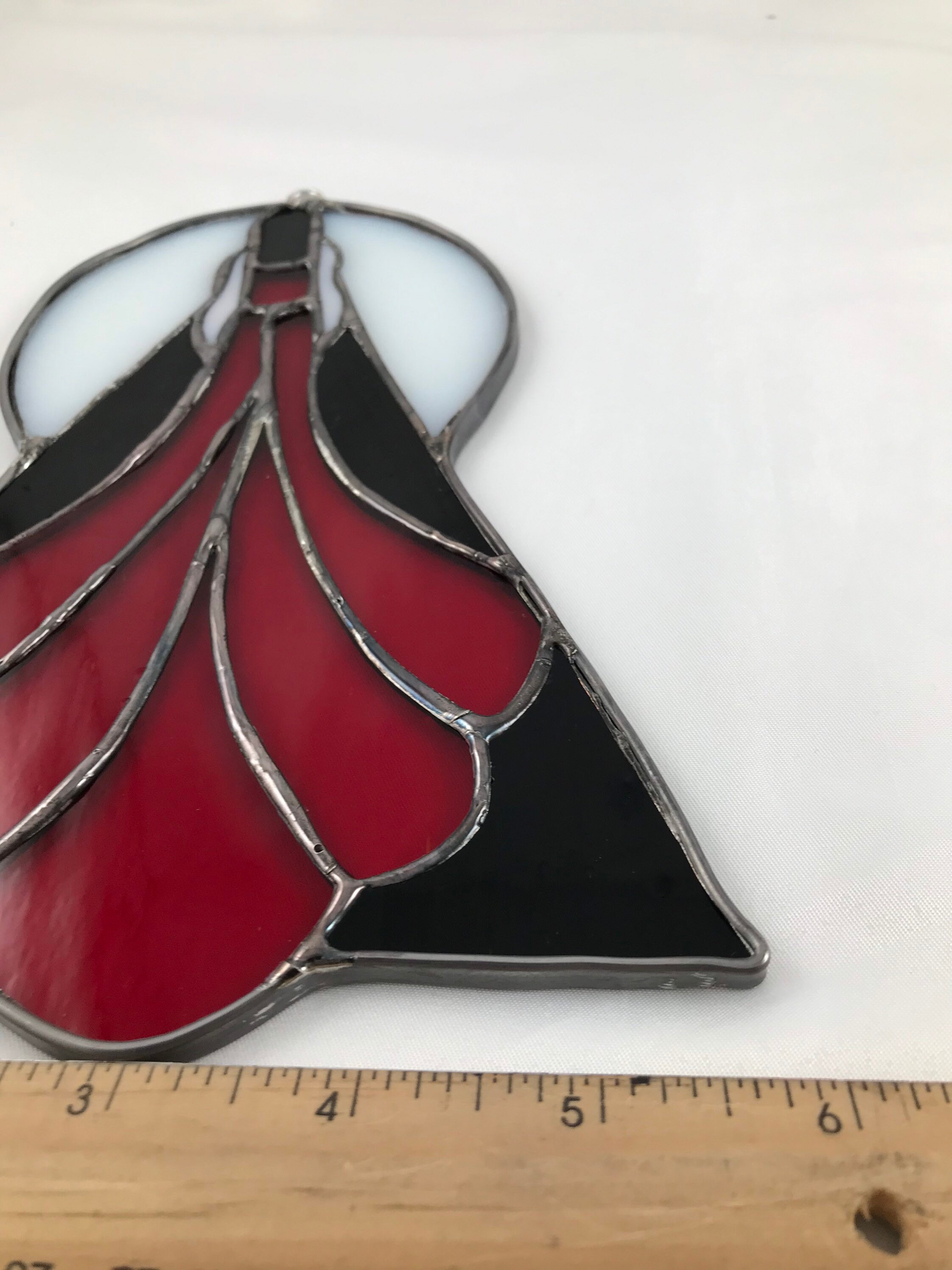 Vampire Bride Stained Glass Suncatcher Ruby Red Wedding Gown - Etsy