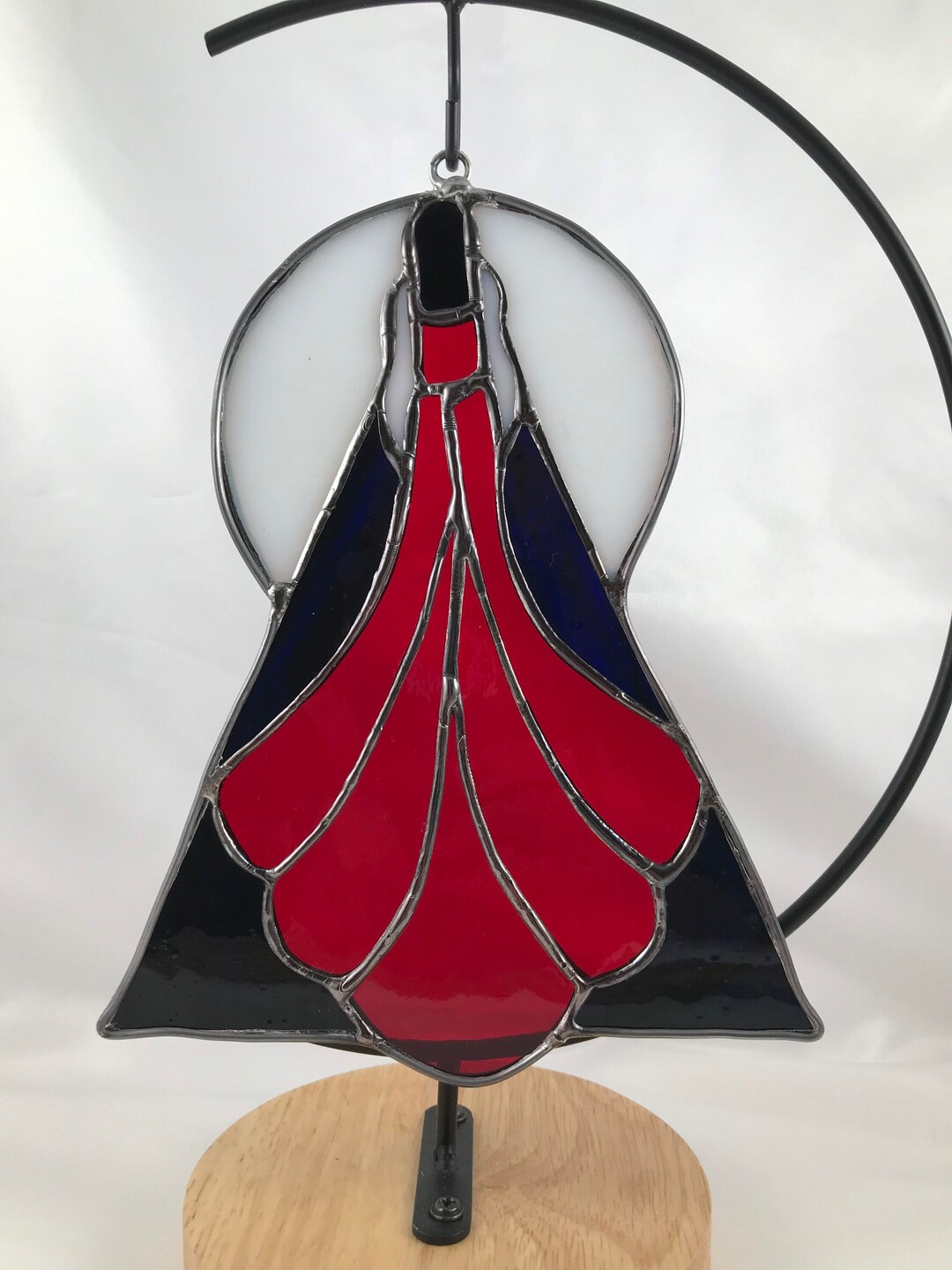 Vampire Bride Stained Glass Suncatcher Ruby Red Wedding Gown - Etsy