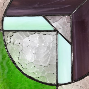 Stained Glass Art Deco Panel. Includes Beautiful Textured Purple and ...