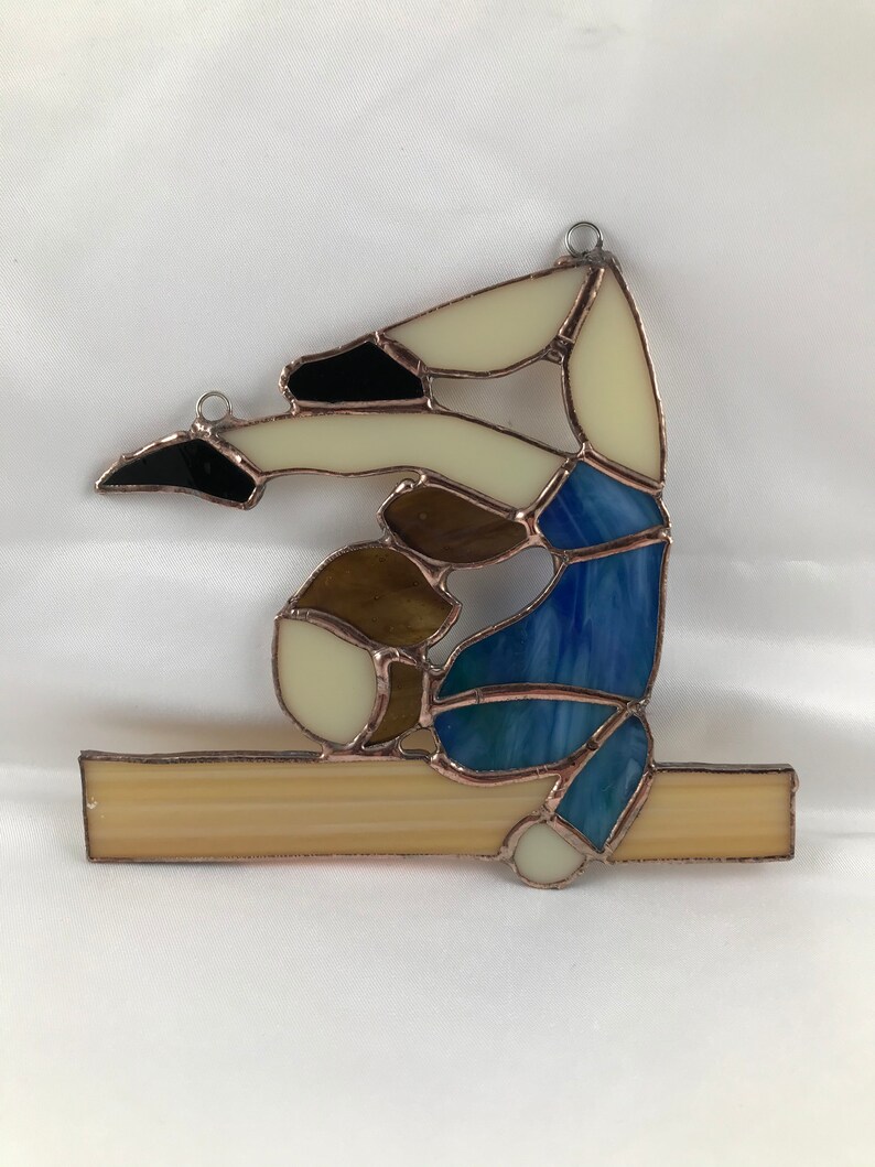 Gymnast - Balance Beam Stained Glass Sun-catcher. When the Floor Just ...