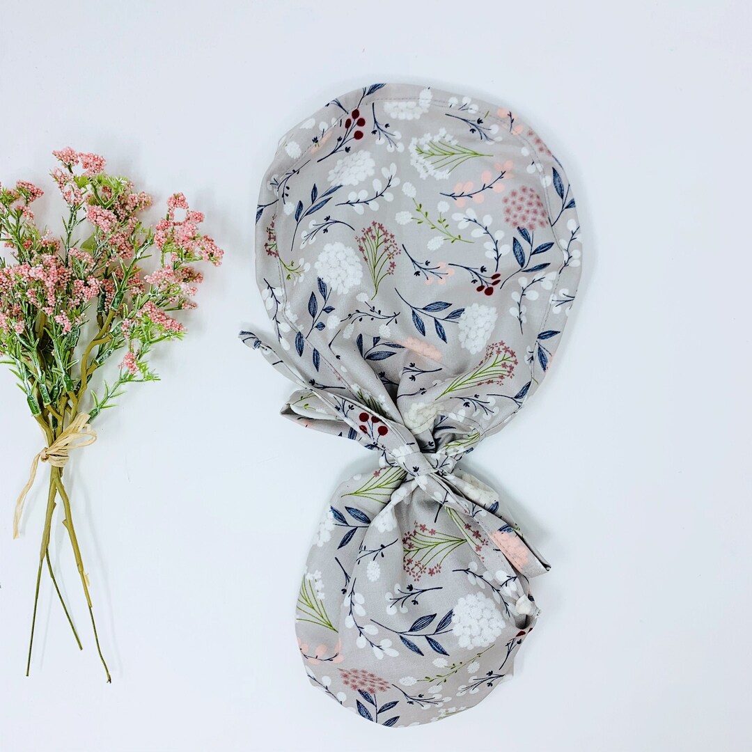 Ponytail Scrub Cap With Satin Lined Option, Surgical Cap With Ponytail ...