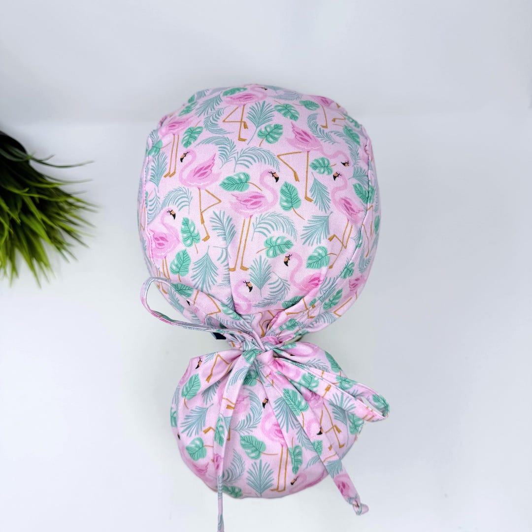 Ponytail Scrub Cap for Women by Paradise Caps. Flamingo Surgical Cap ...