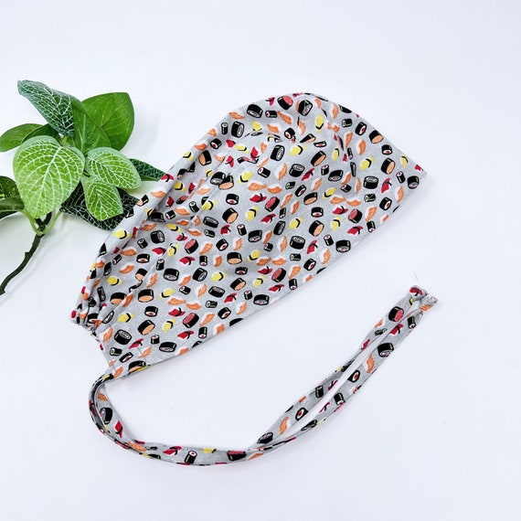 Sushi Surgical Cap Funny Scrub Cap. Scrub Caps for Women. - Etsy