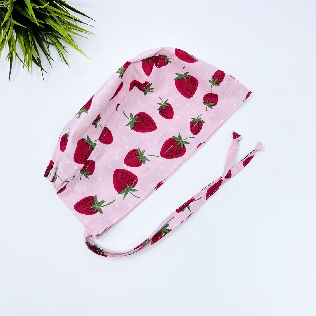 Strawberries Surgical Cap, Funny Scrub Cap. Surgeons Cap Unisex ...