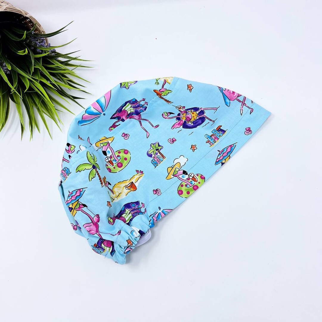Flamingos Euro Scrub Cap for Women, Surgical Cap Satin Lined Option - Etsy