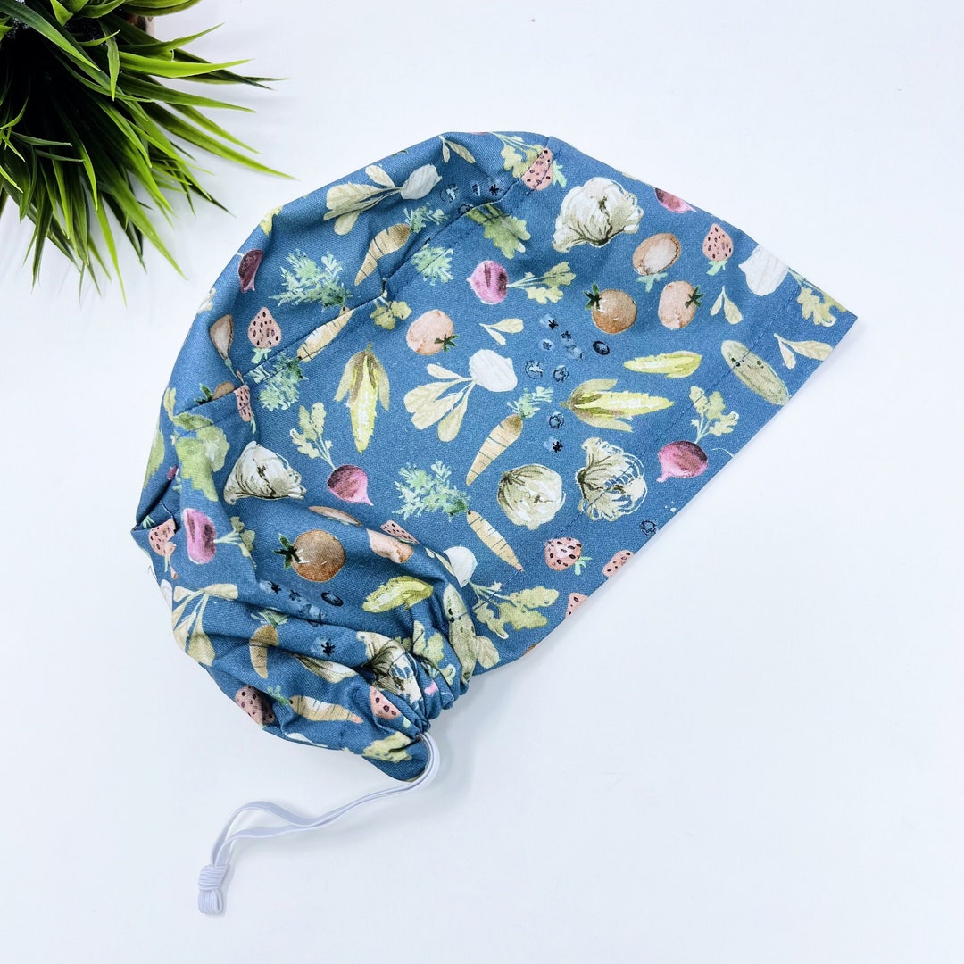 Vegetables Scrub Cap for Women, Surgical Cap Satin Lined Option by ...