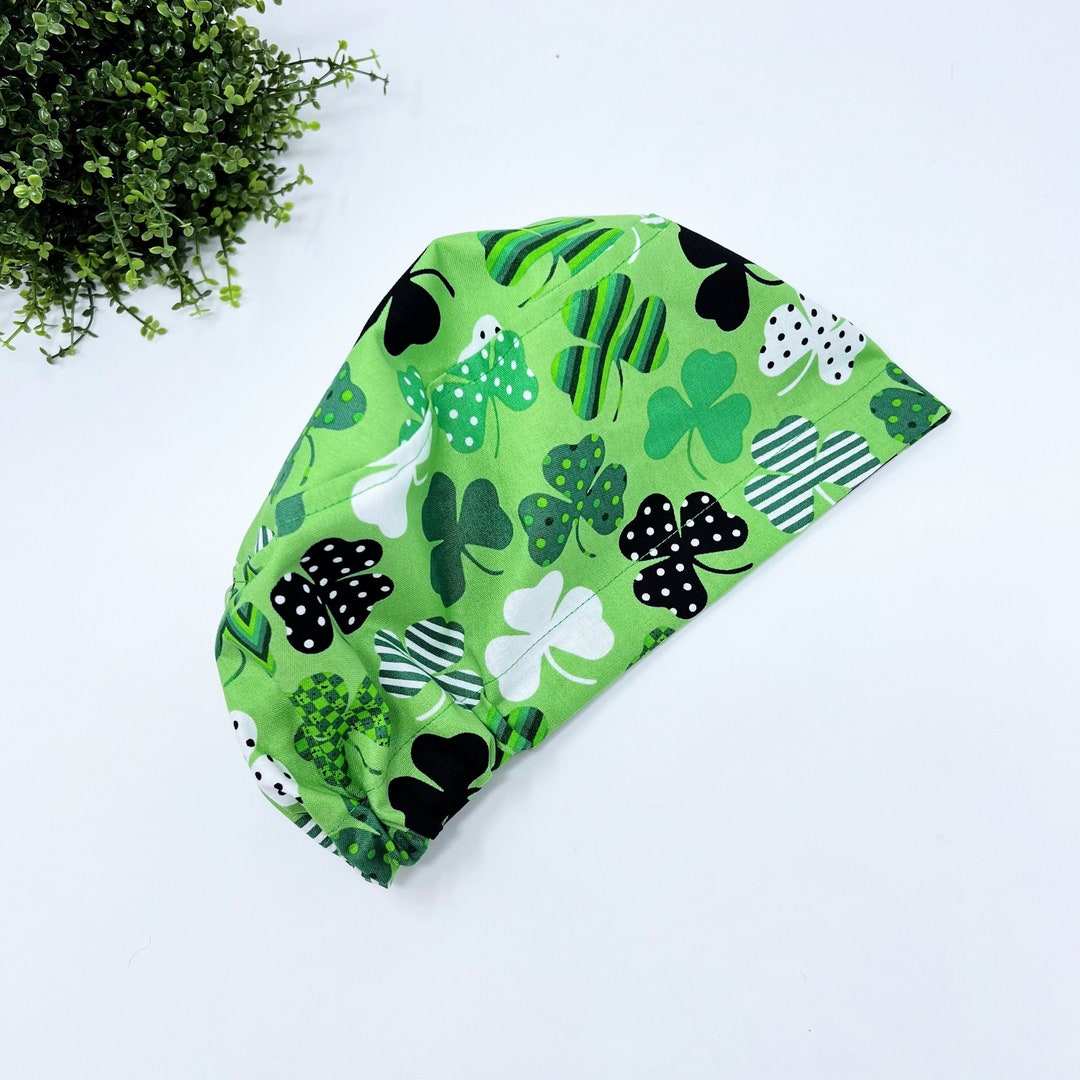 St. Patrick’s Day Scrub Cap for Women Euro Style. Shamrock European ...