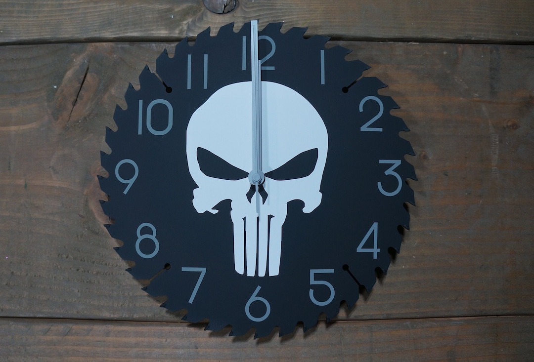 10 Saw Blade Punisher Themed Clock - Etsy