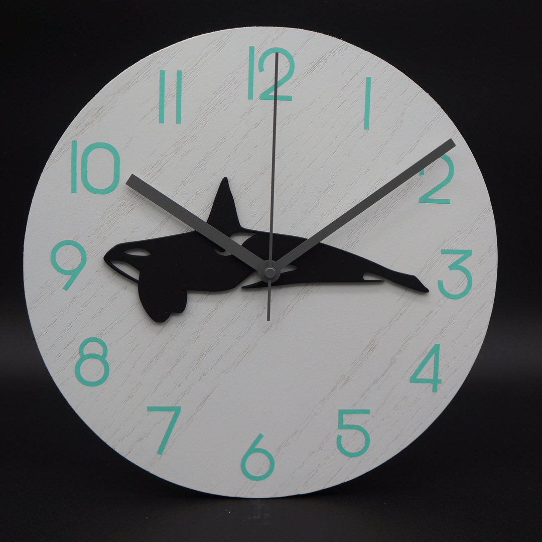 10" Orca Wood Clock - Etsy