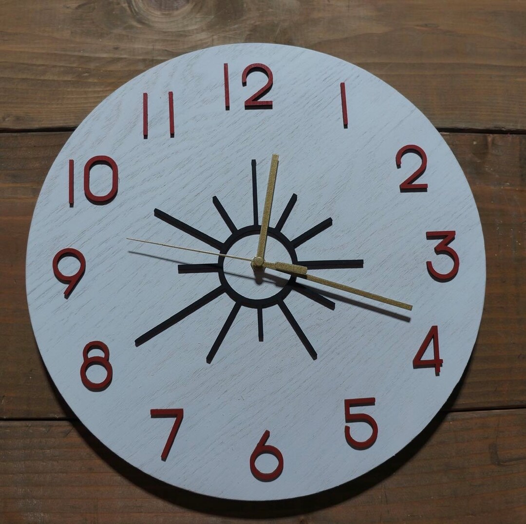14 Decorative Wood Clock Made From Red Oak - Etsy