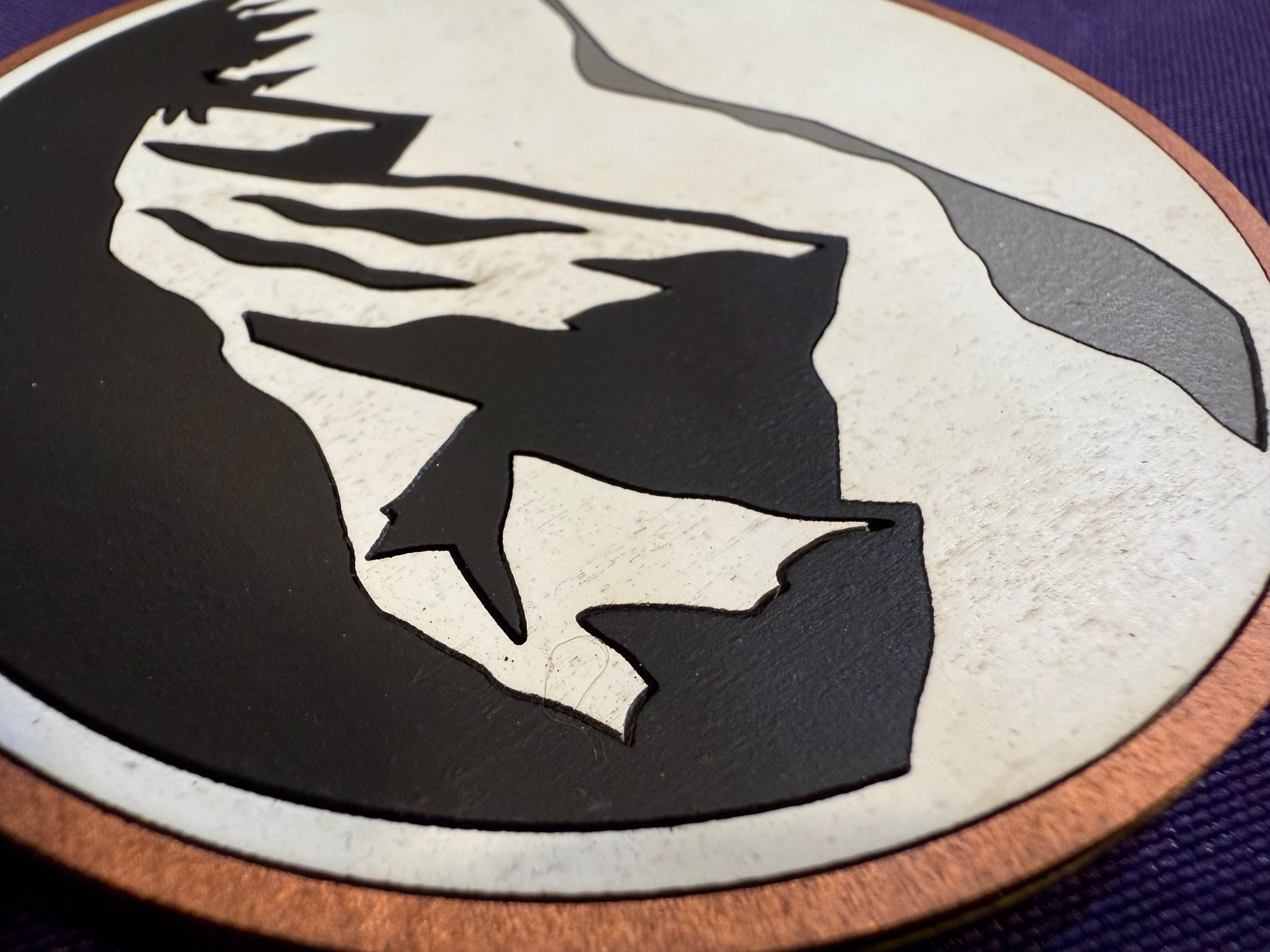 Mountain Themed Wood Inlay Coasters (set of 4) - Etsy
