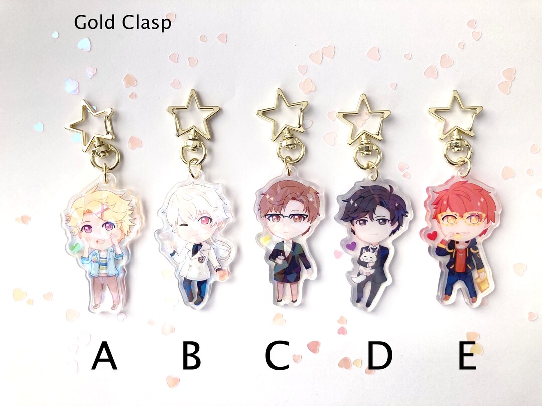 Mystic Messenger Cracked Ice Holographic Acrylic Charm Keychains ...