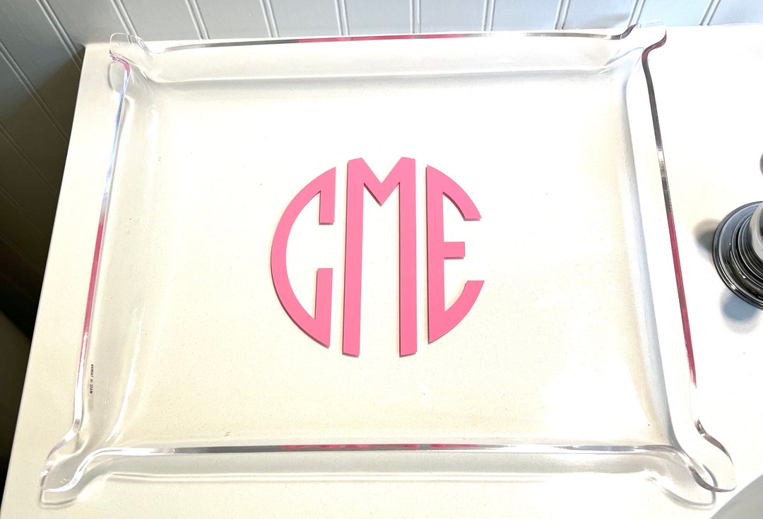 Monogrammed Tray Personalized Gift Acrylic Catchall Tray Office Decor ...